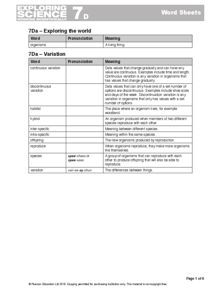 7d-Word Sheet | PDF | Sexual Reproduction | Sex