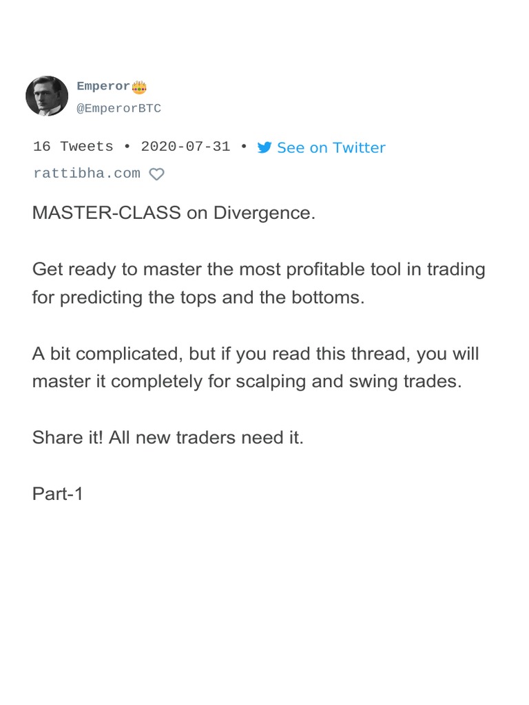 Master-Class On Divergence. | PDF | Market Trend | Economics