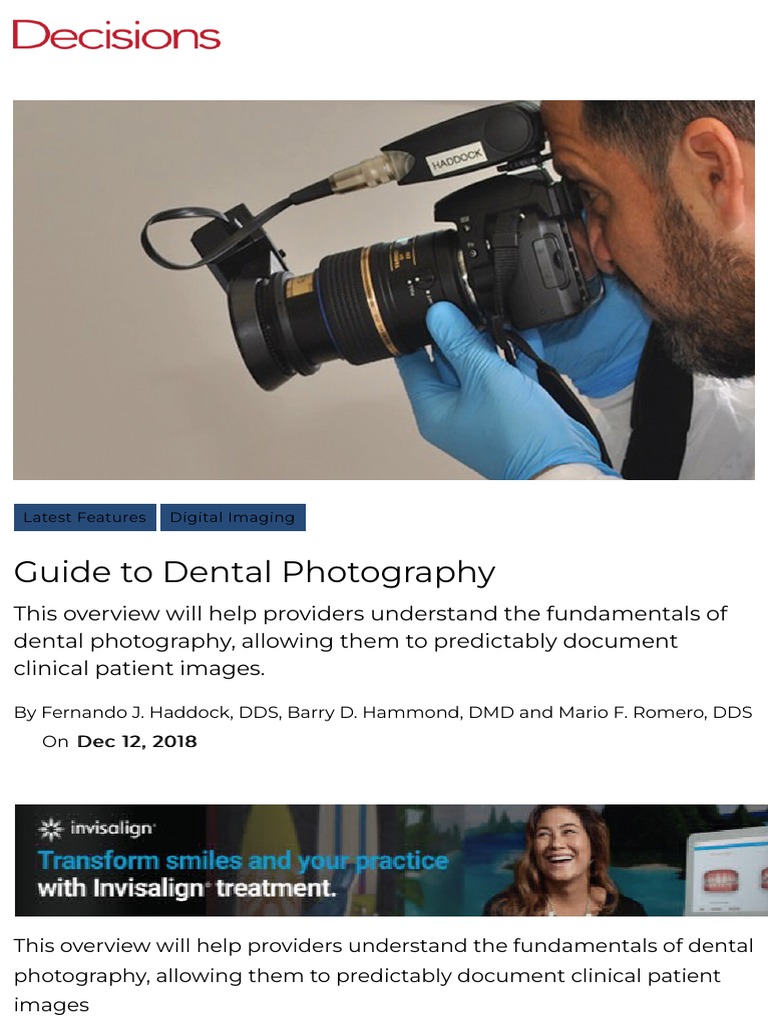 Guide To Dental Photography - Decisions in Dentistry | PDF