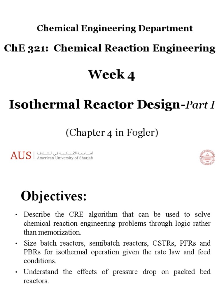 Week 4 - Isothermal Reactor Design (Part I) | PDF | Chemical Reactor ...