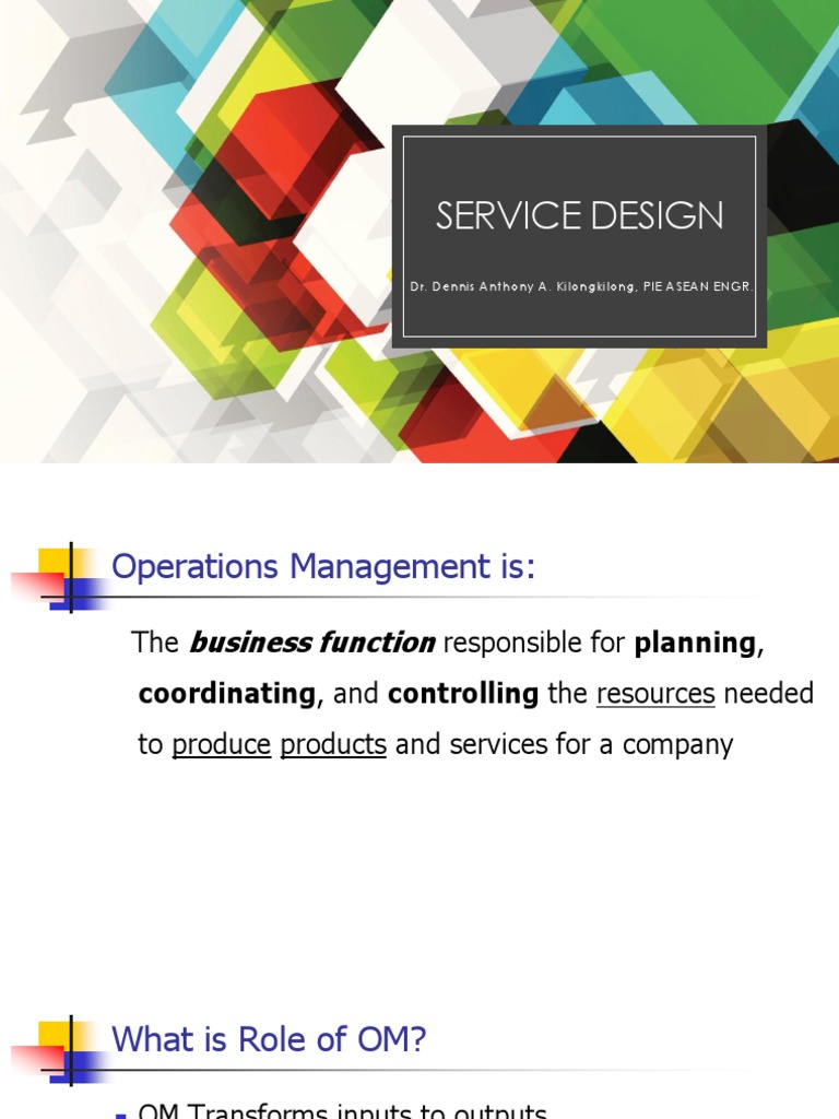 1.SERVICE DESIGN Lecture | PDF | Business Process | Computing