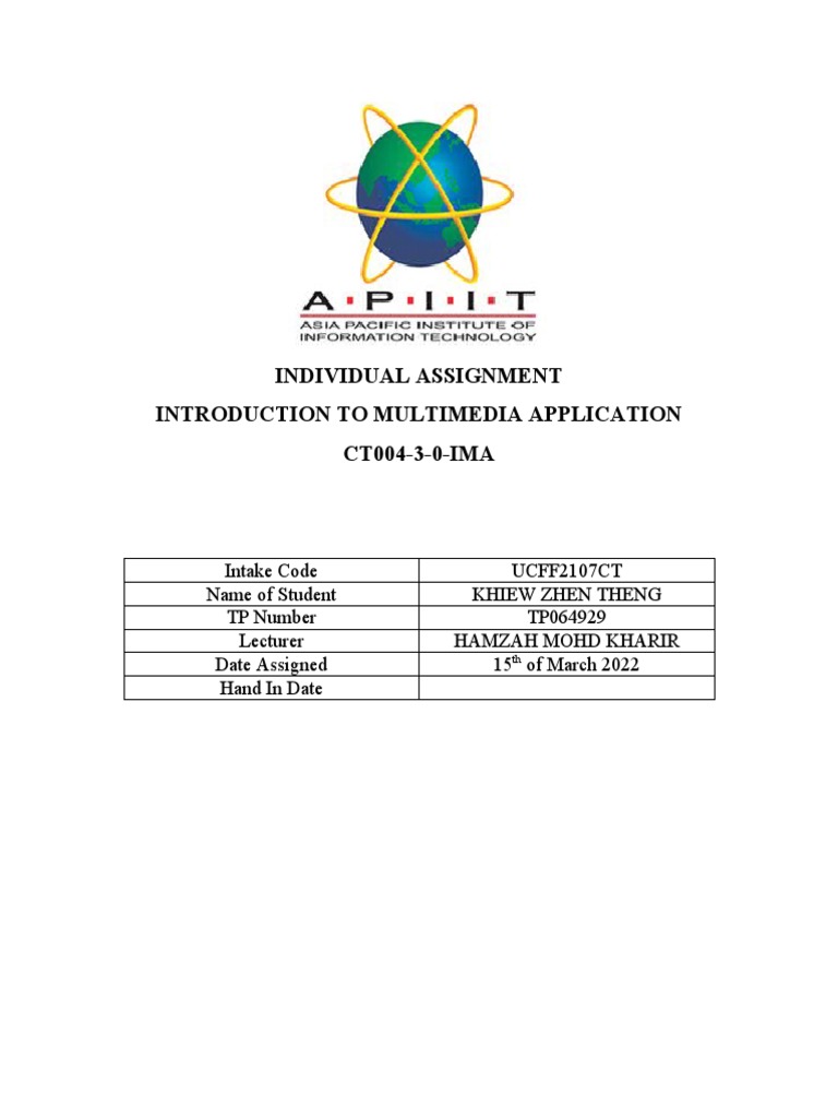 IMA Individual Assignment - TP064929 | PDF | Computer Generated Imagery | Moana (2016 Film)