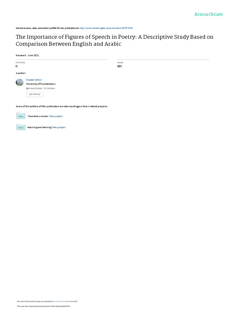 The Importance of Figures of Speech in Poetry: A Descriptive Study ...