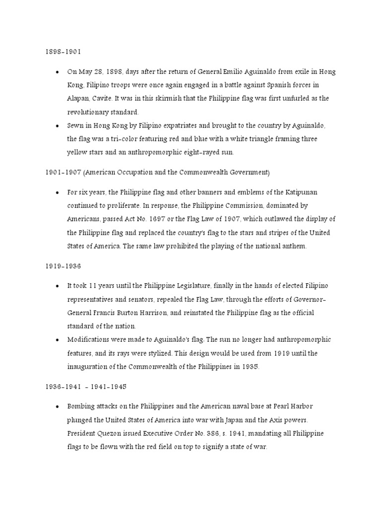 History of Philippine Flag | PDF | Flag | Philippines History of Philippine Flag | PDF | Flag | Philippines