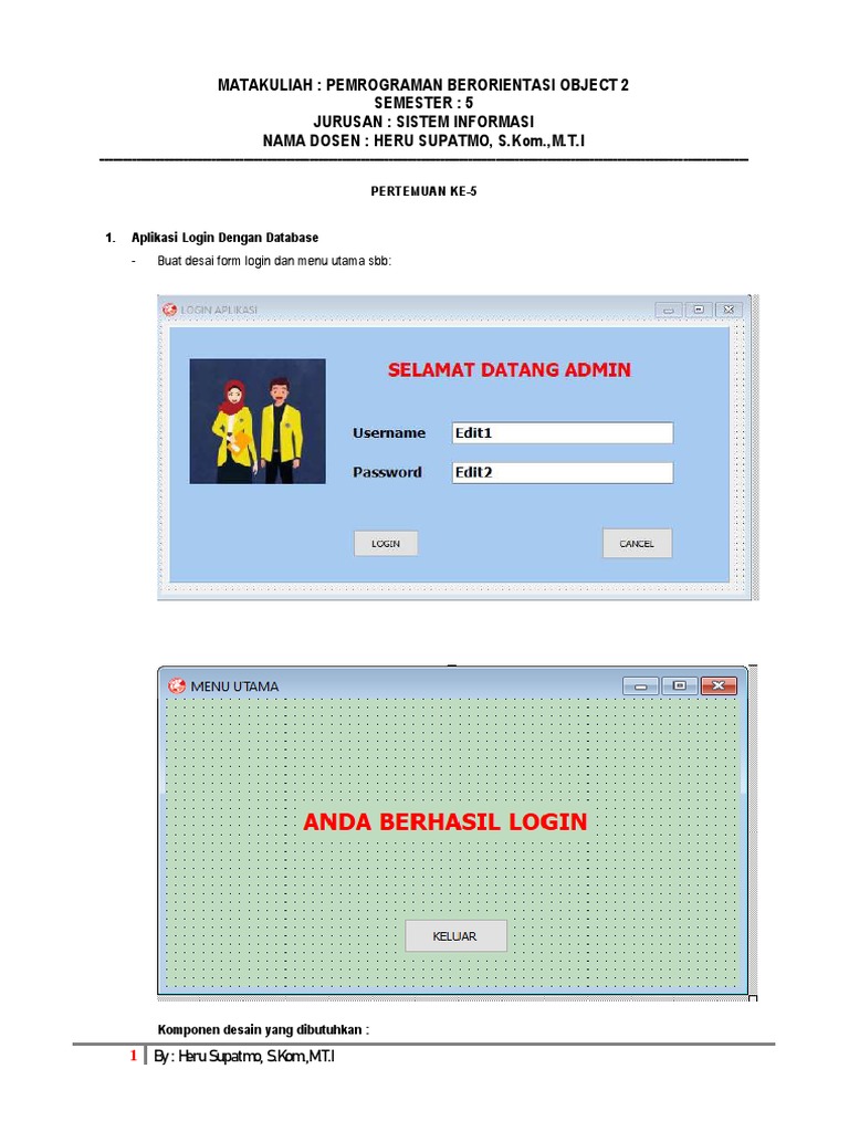 Pertemuan Ke-5 Cara Membuat Login Aplikasi Dengan Database, Cara Membuat Database, Cara Koneksi ...