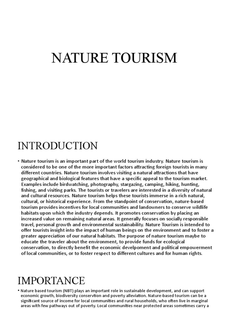 Nature Tourism | PDF | Tourism | Sustainability