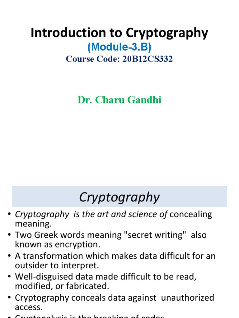 Lecture 33 Pdf Cryptography Cryptanalysis 