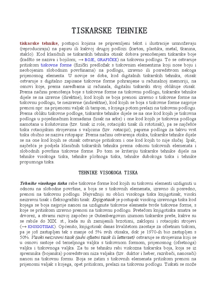 Tiskarske Tehnike | PDF