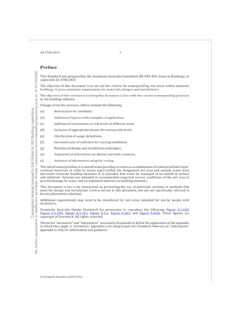 AS3740.2021 Waterproofing | PDF