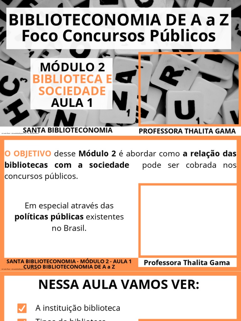 Slides - Módulo 2 - Aula 1 | Download grátis PDF | Bibliotecas