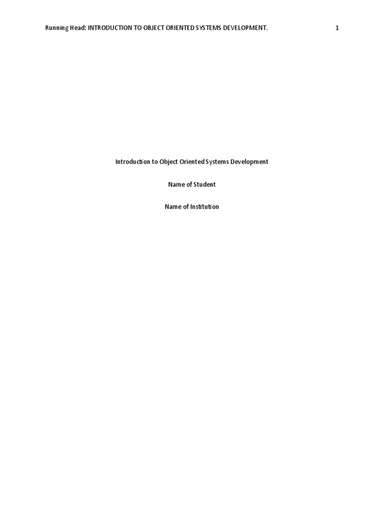 Introduction To Object Oriented Systems Development | PDF Introduction To Object Oriented Systems Development | PDF