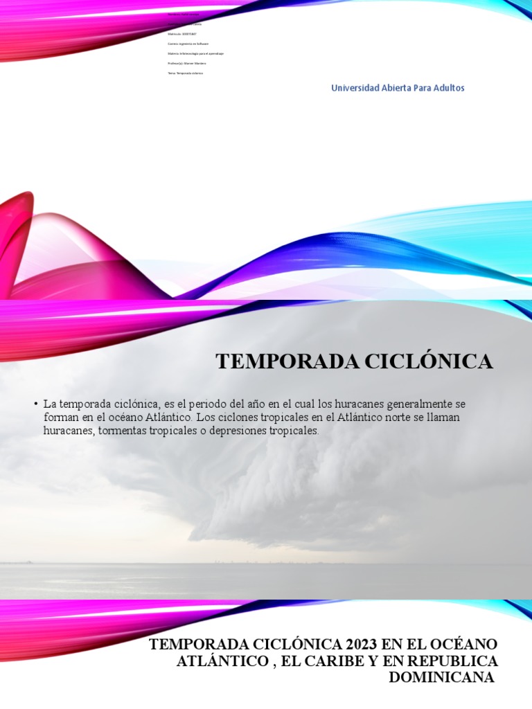 Tarea Info Power Point 2 | PDF | Ciclones tropicales | Tormentas