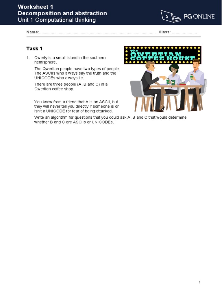 T1 Worksheet 1 | PDF | Algorithms | Computer Science