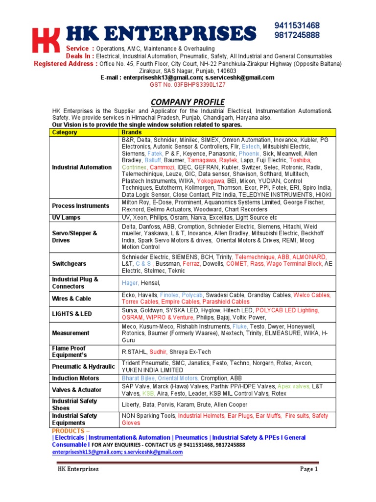 Profile HK Enterprises Sales | PDF