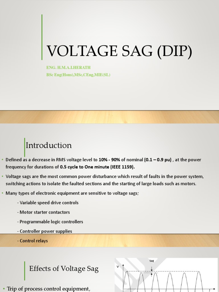 Lec 2 - Voltage Sag | PDF | Transformer | Electric Motor