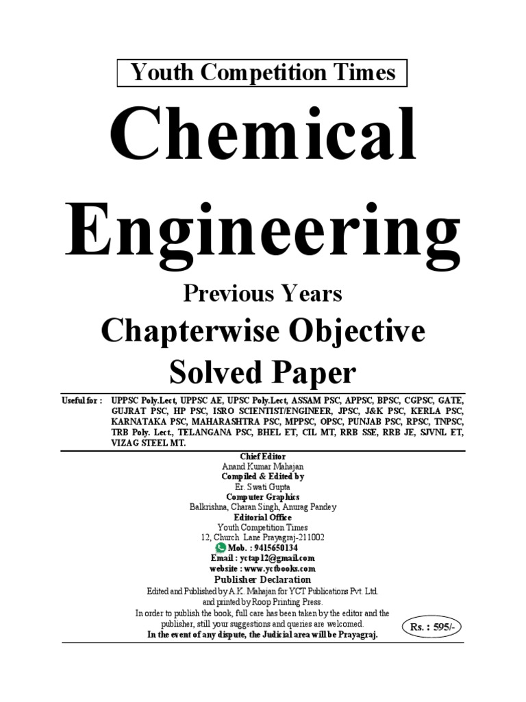 Chemical Engineering Chapter-Wise Objective Solved Paper | PDF ...