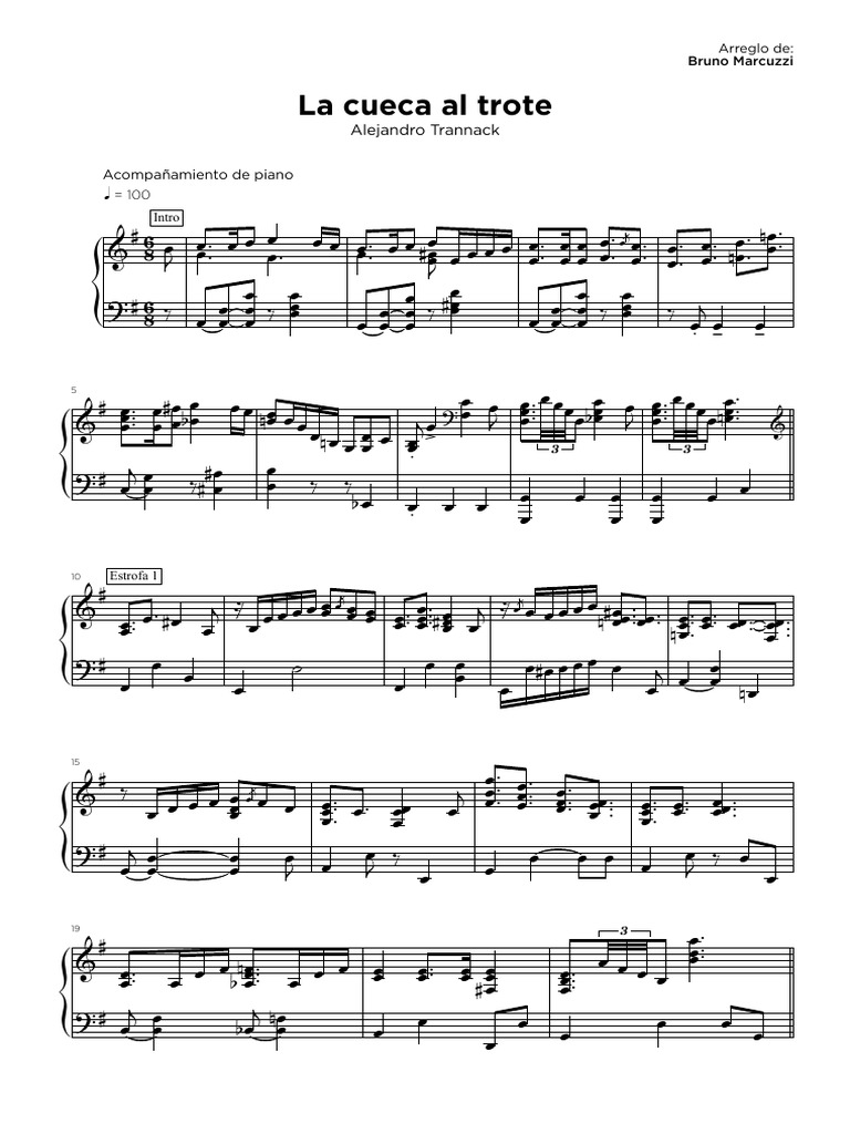 La Cueca Al Trote (Acompañamiento de Piano) | PDF