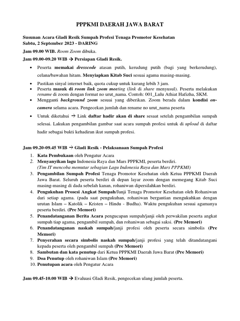 2 Sept 2023 ACARA SUMPROF Tenaga Promkes PPPKMI Jabar Gladi Dan Acara ...