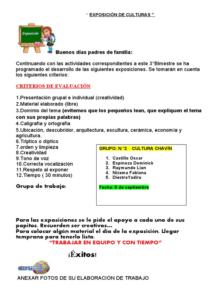 Exposición Cultura Chavín 3° Bimestre | PDF