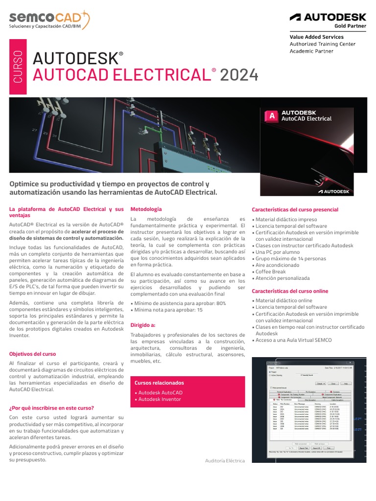 Brochure 2024 Autocad Electrical | PDF | Cad automático | Software