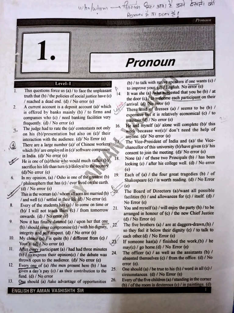 Pronoun Error | PDF