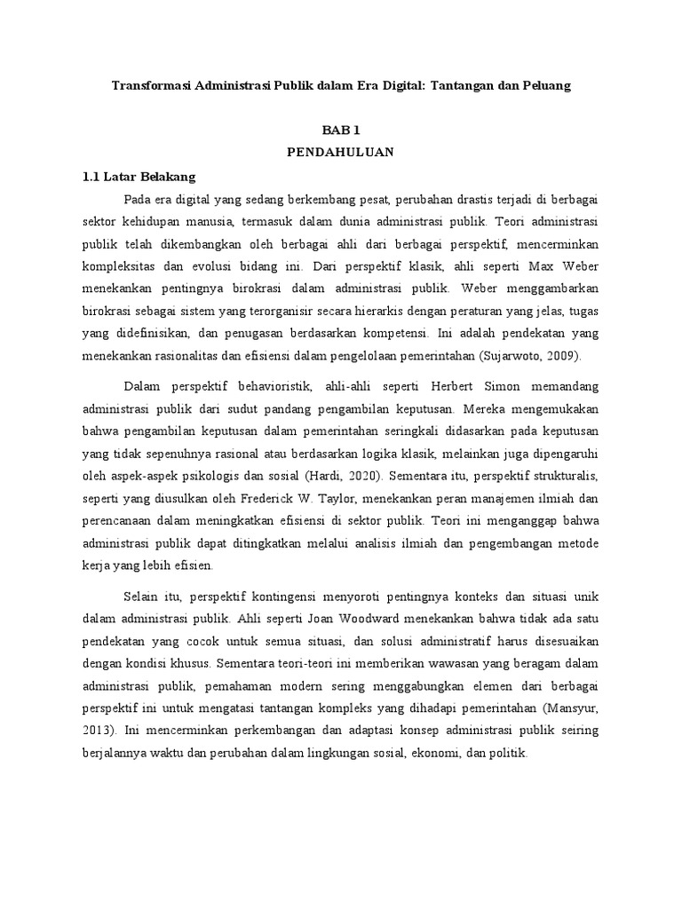 Transformasi Administrasi Publik Dalam Era Digital | PDF | Komputer
