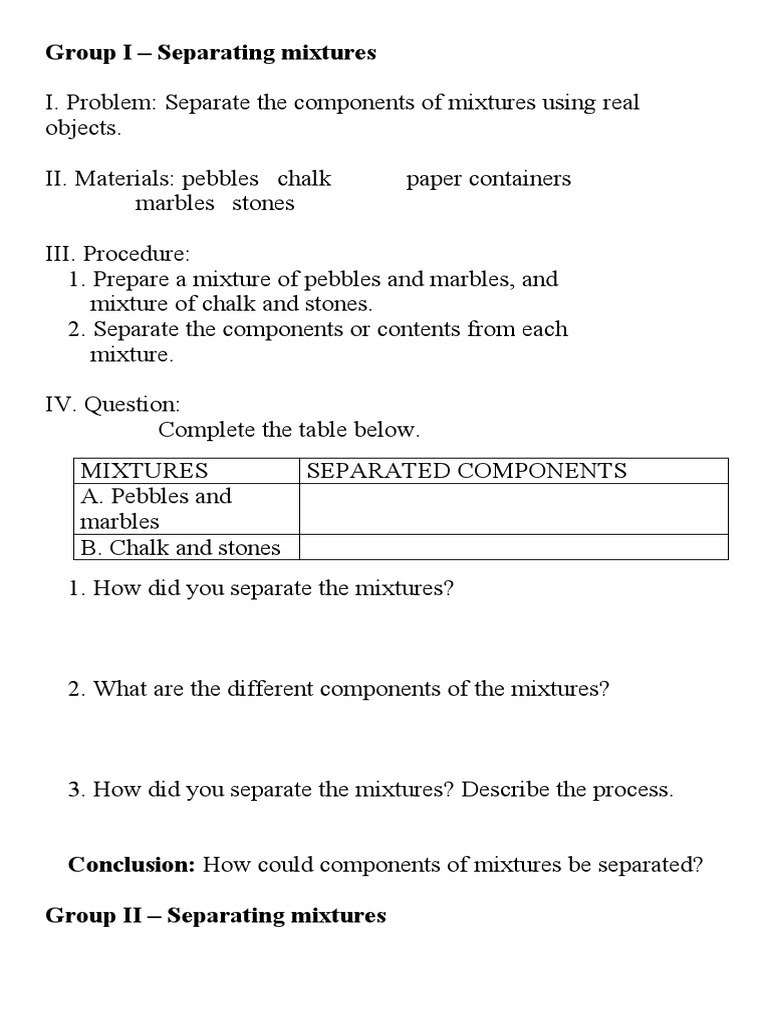 Separating Mixtures: Hands-on Activities | PDF | Mixture | Chemistry