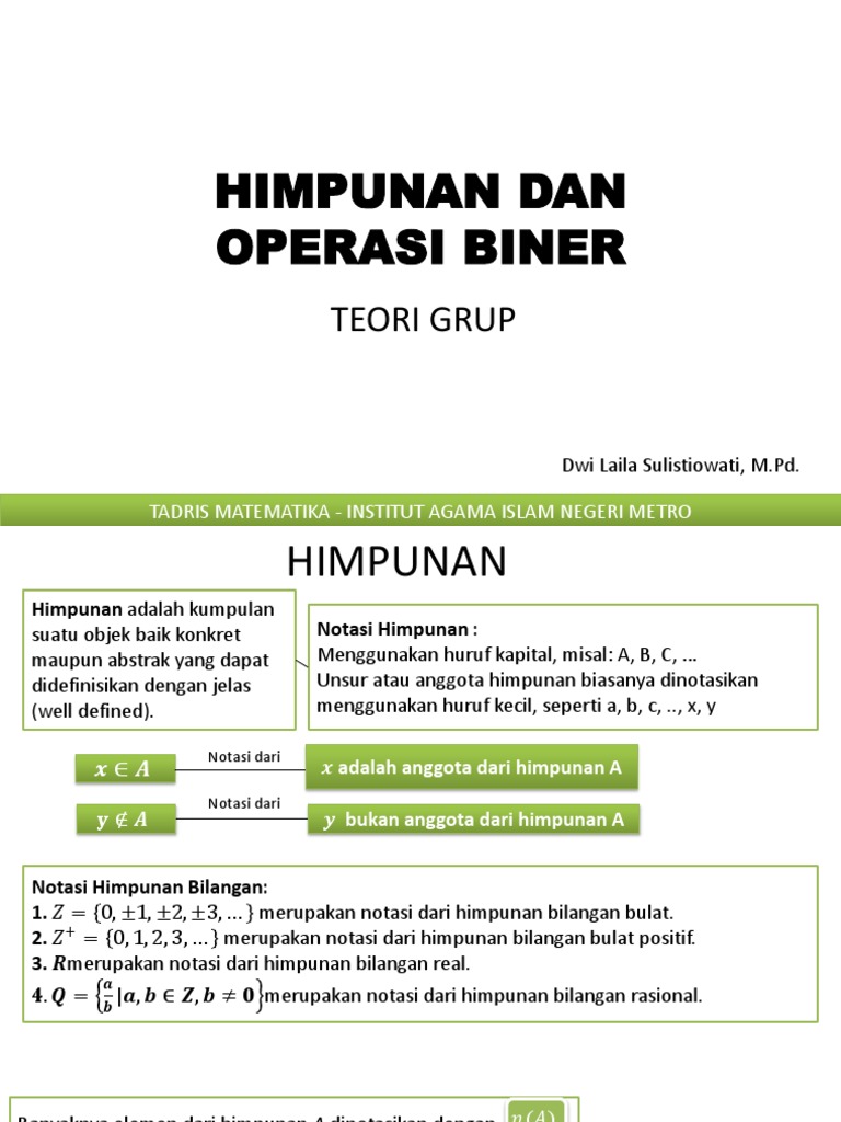 Himpunan, Relasi, Fungsi, Dan Operasi Biner | PDF