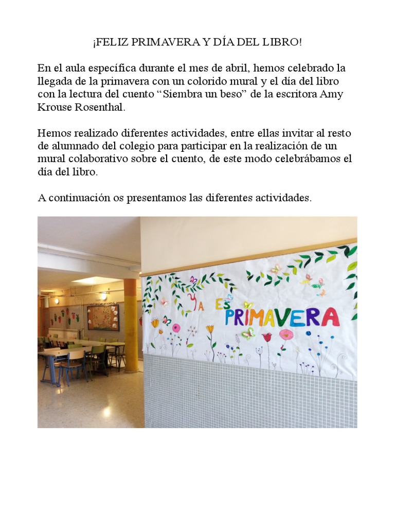 Celebrando la Primavera con "Siembra un beso" | PDF | Poesía