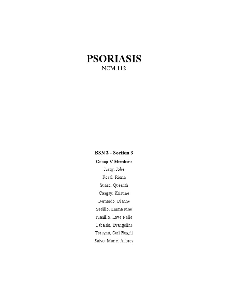 PSORIASIS | PDF | Psoriasis | Medical Diagnosis