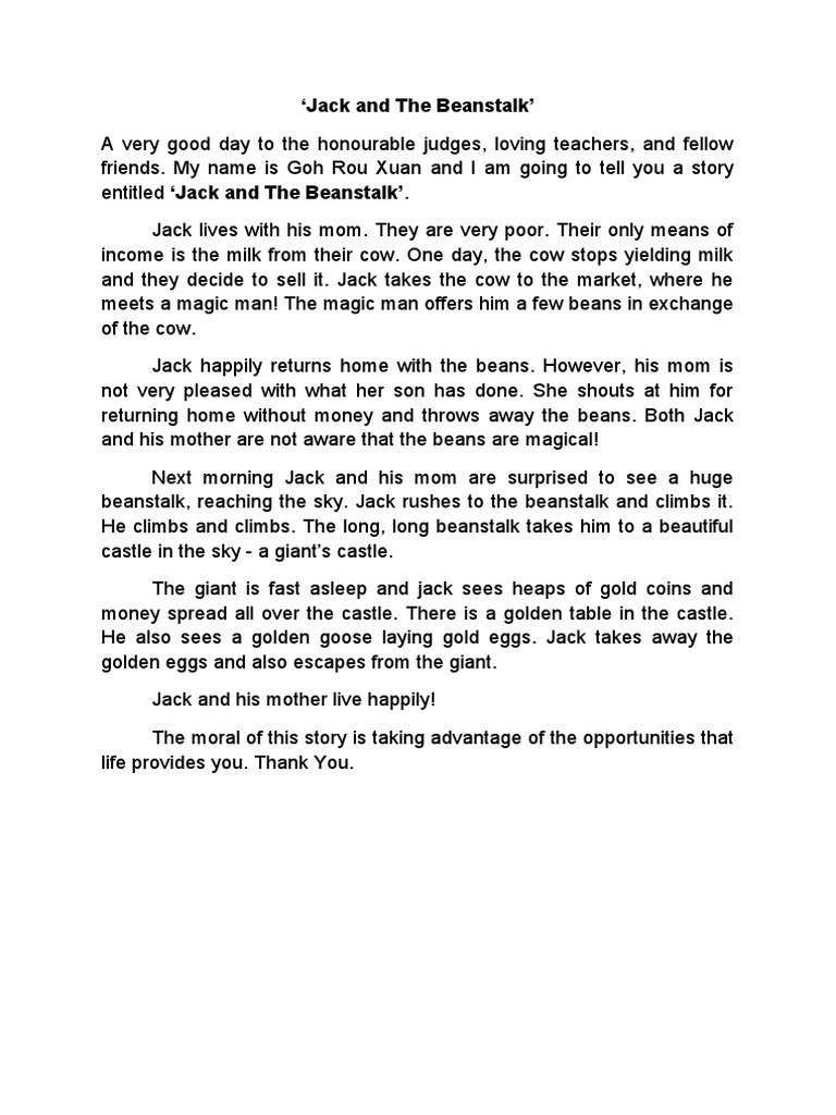 Jack and The Beanstalk | PDF