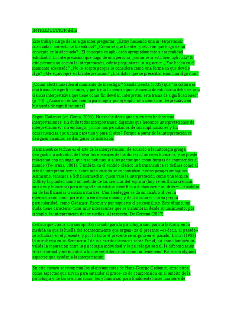 Entender Comprender e Interpretar | PDF | Experiencia | Hermenéutica