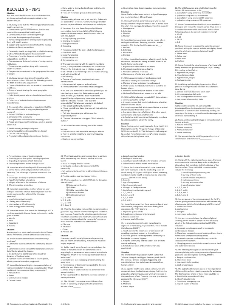 Recalls 6 | Download Free PDF | Nursing | Climate Change