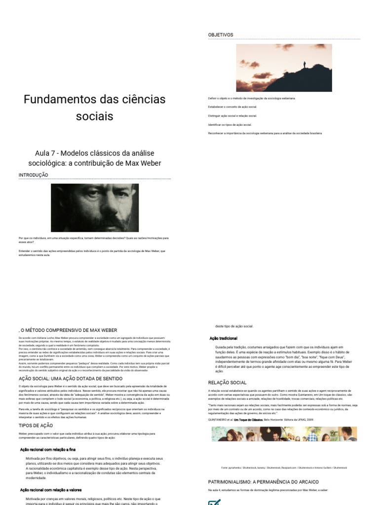 Ação Racional e Valores em Weber | PDF | Sociologia | Max Weber