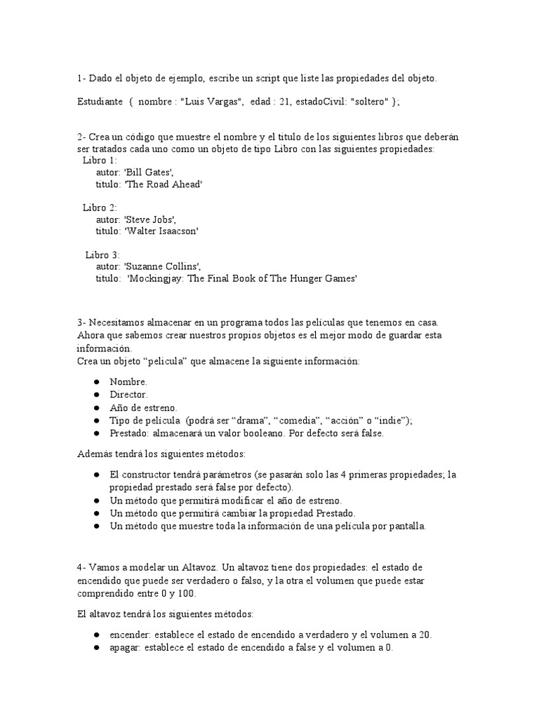 Programación de Objetos en JavaScript | PDF | Ingeniería Informática | Ciencias de la Computación