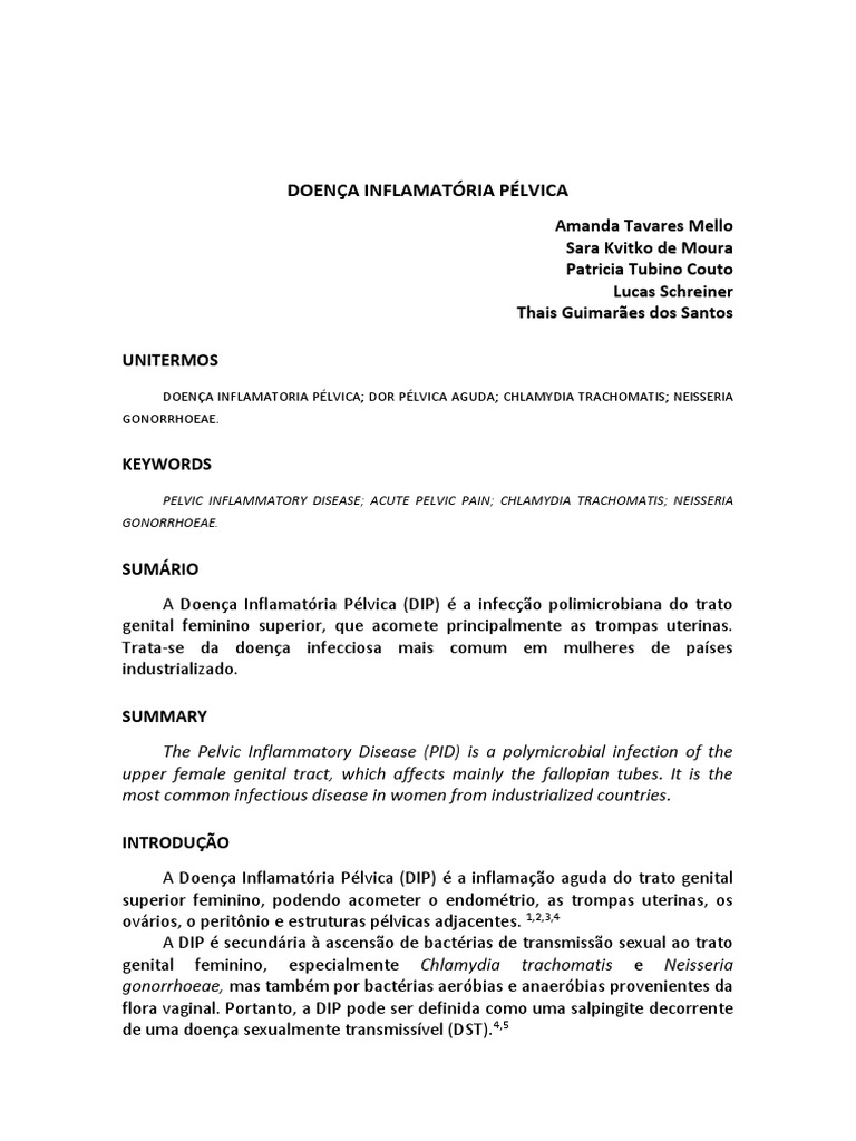 Doenca Inflamatoria Pelvica | PDF | Especialidades médicas | Microbiologia Doenca Inflamatoria Pelvica | PDF | Especialidades médicas | Microbiologia