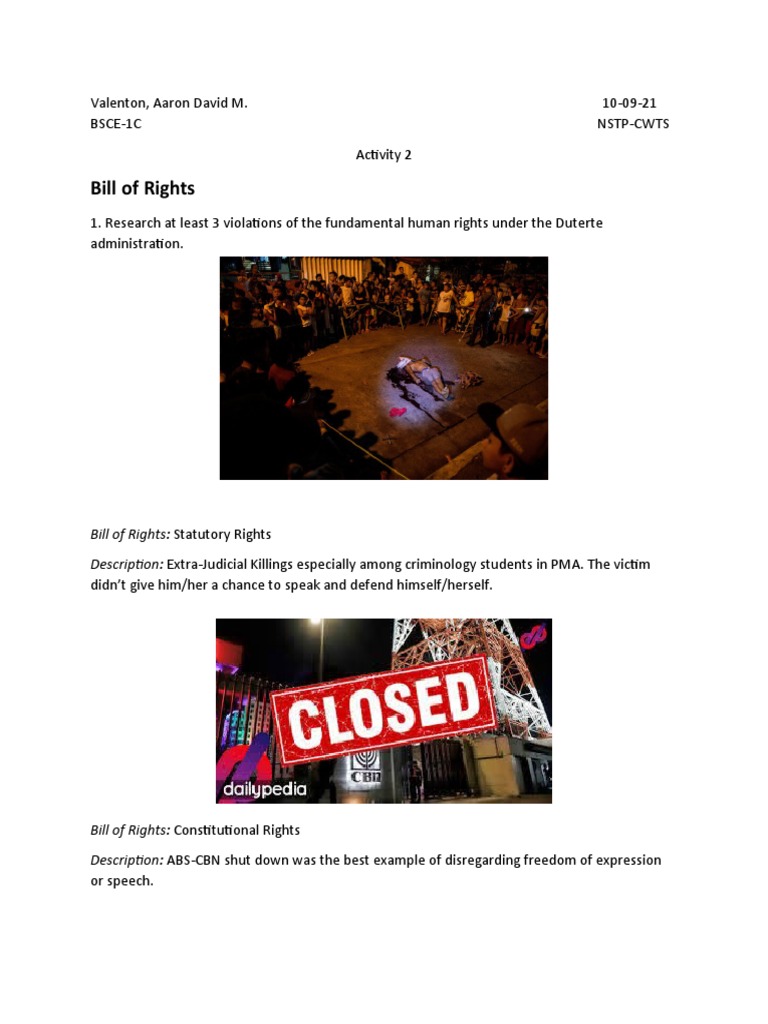 CWTS - Valenton, AaronDavidM. - BSCE-1C | PDF | Philippines | Crimes