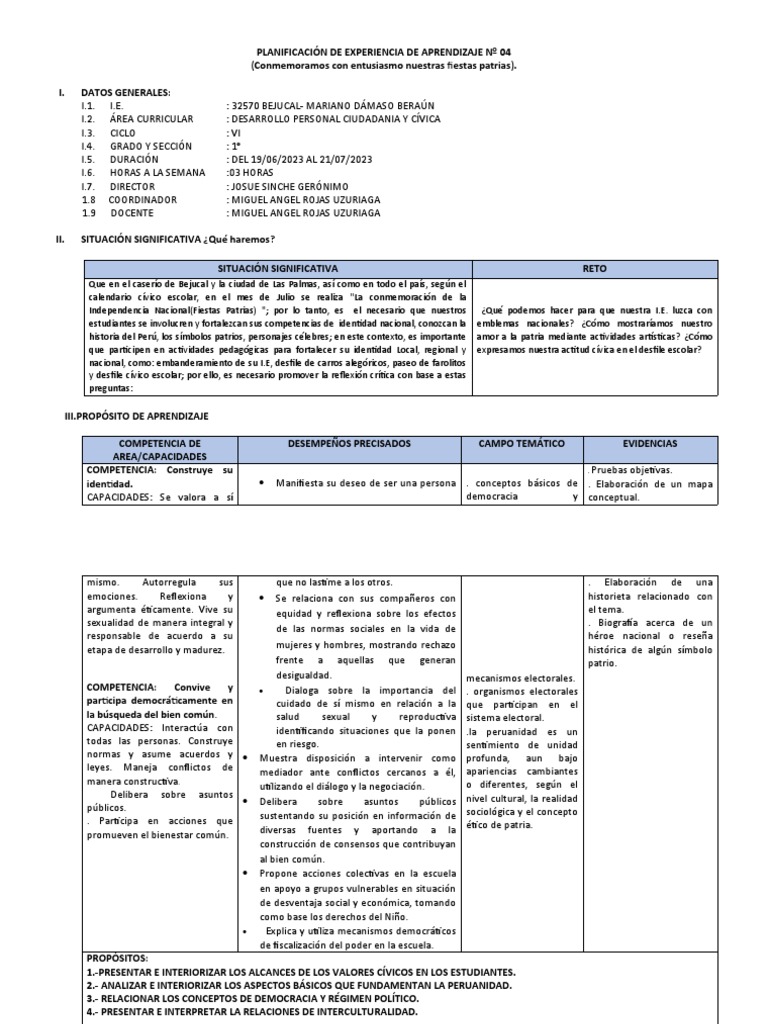 1° Sec. Eda #04 DPCC 2023 | PDF