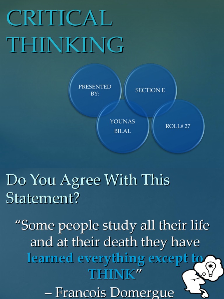 Critical Thinking | PDF | Critical Thinking | Thought