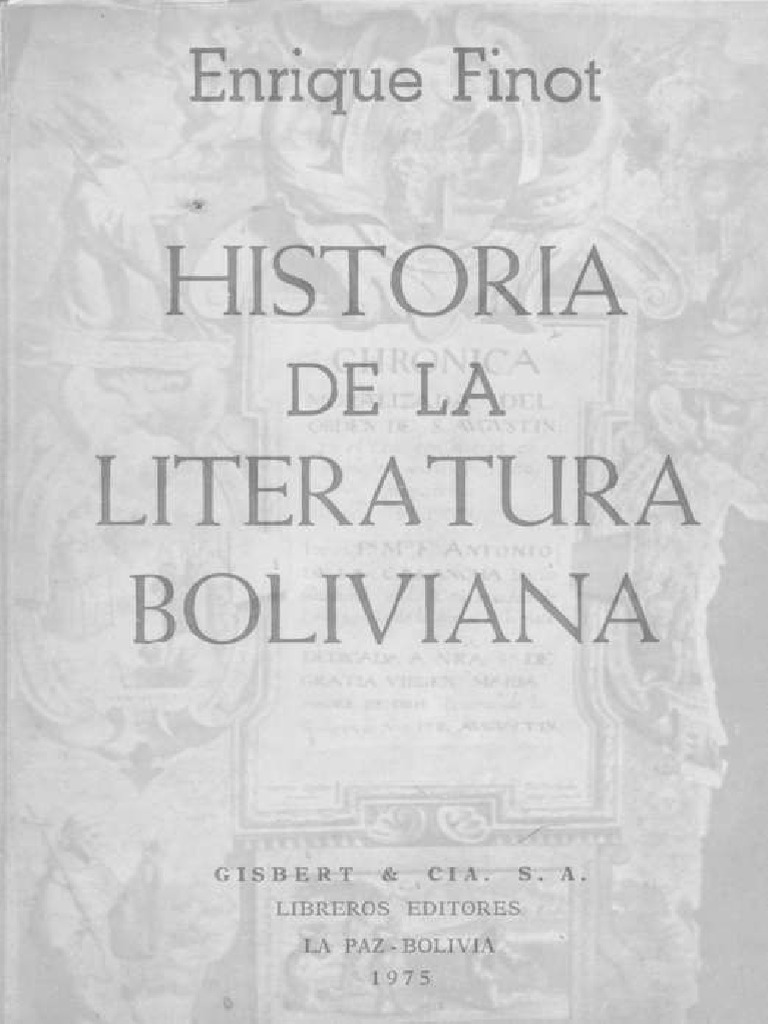 Historia de La Literatura Boliviana - Finot | PDF | Bolivia | Perú