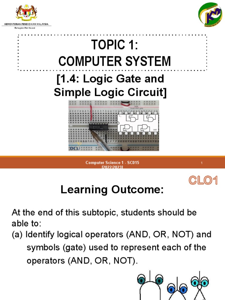 14 Lecture Logic Gate And Simple Logic Circuit 20222023 Pdf Logic Gate Theoretical