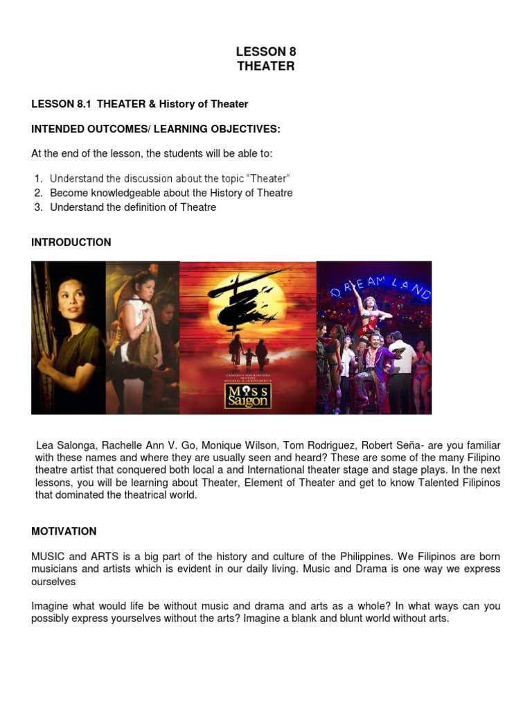 Lesson 7 Theater | PDF | Foreign Language Studies