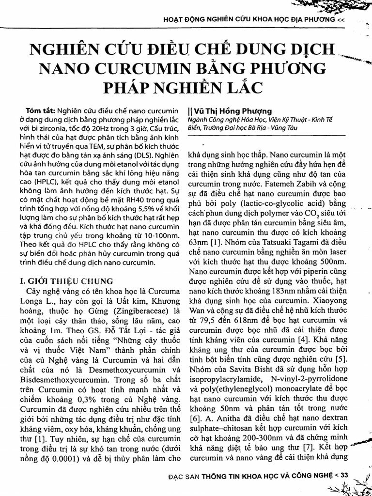 Nghien Cuu Dieu Che Dung Dich Nano | PDF