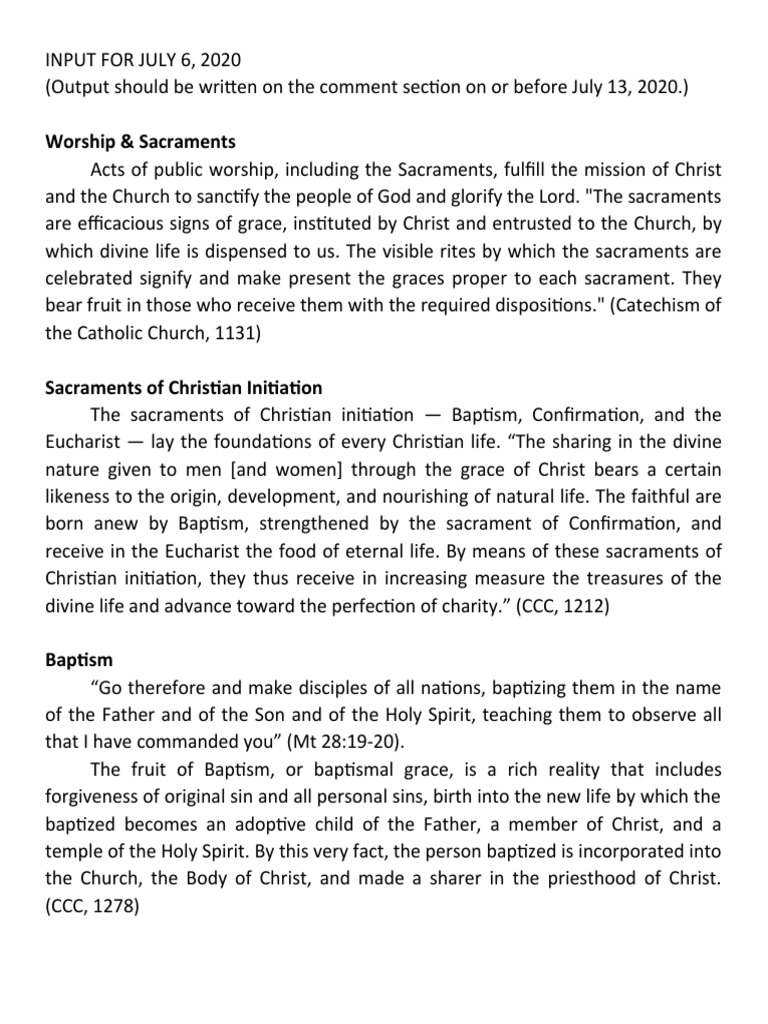 Understanding the Sacraments of Initiation | PDF | Eucharist | Sacraments