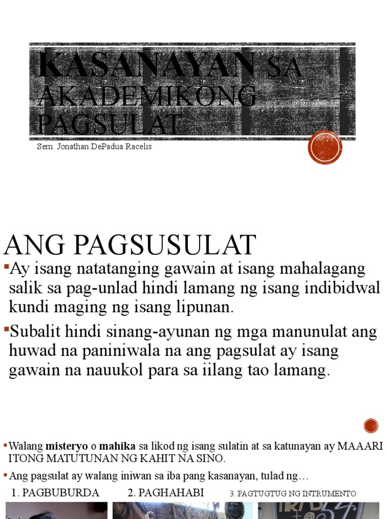 Ang Kasanayan Sa Akademikong Pagsulat | PDF