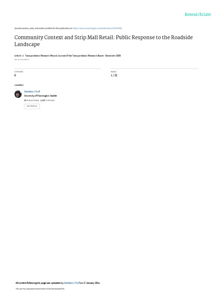 Community Context and Strip Mall Retail Public Res | PDF