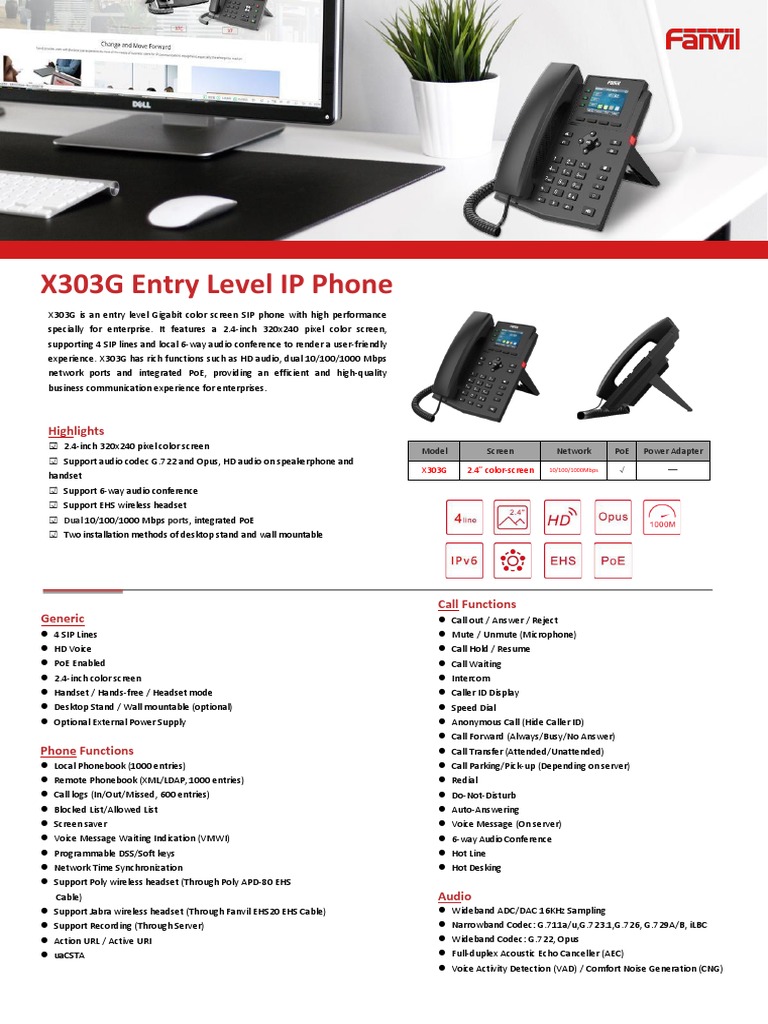 Fanvil X303G-V1 Datasheet | PDF