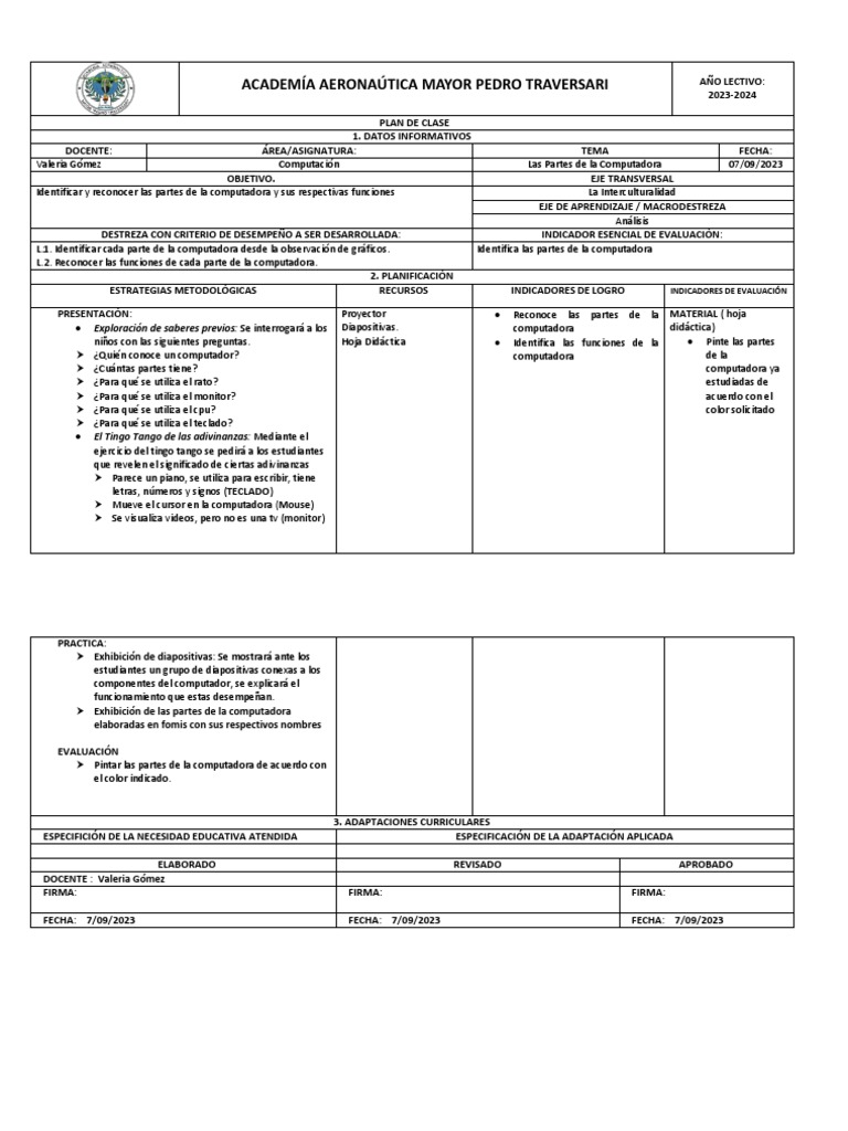 Plan de Clase | PDF