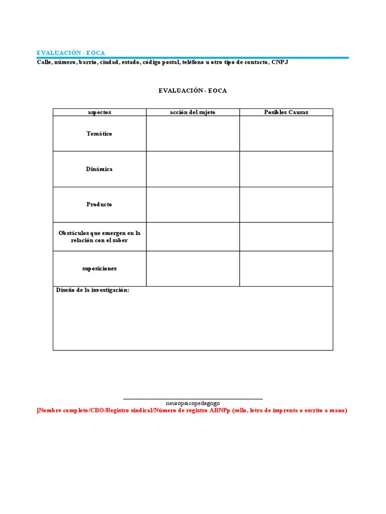 Evaluación - Eoca | PDF