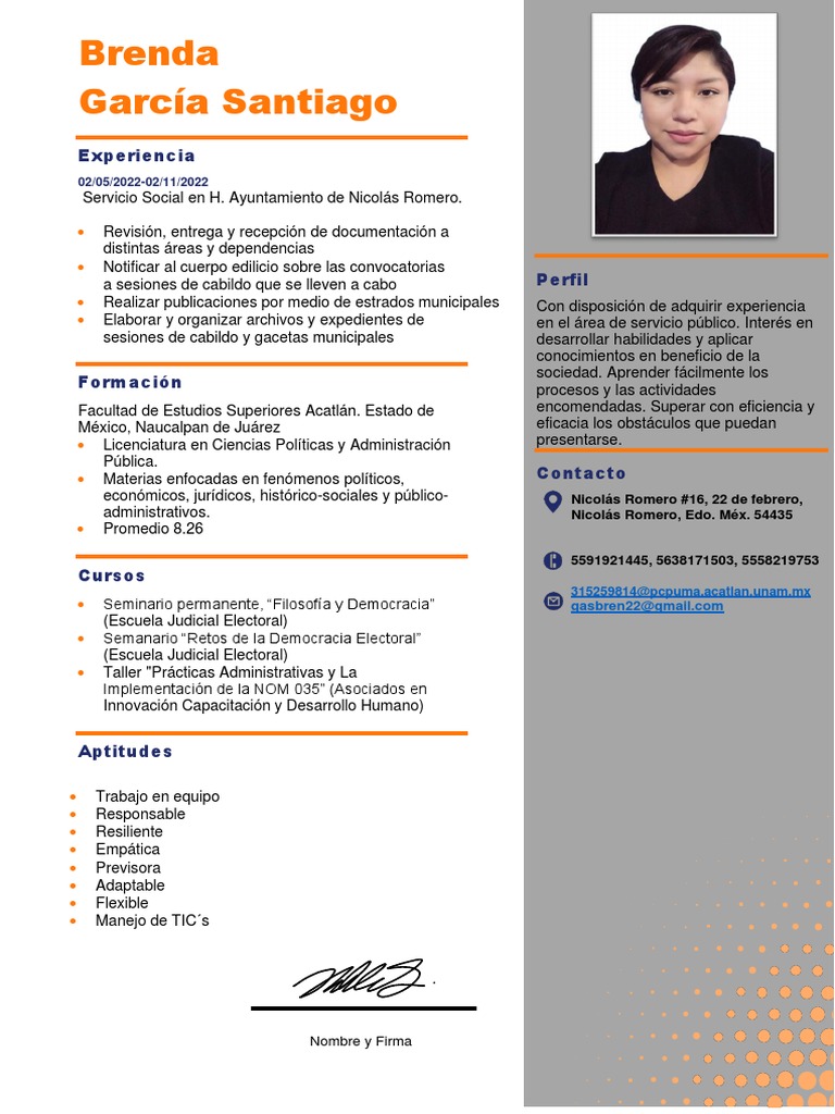 Curriculum Brenda Garcia Santiago | PDF